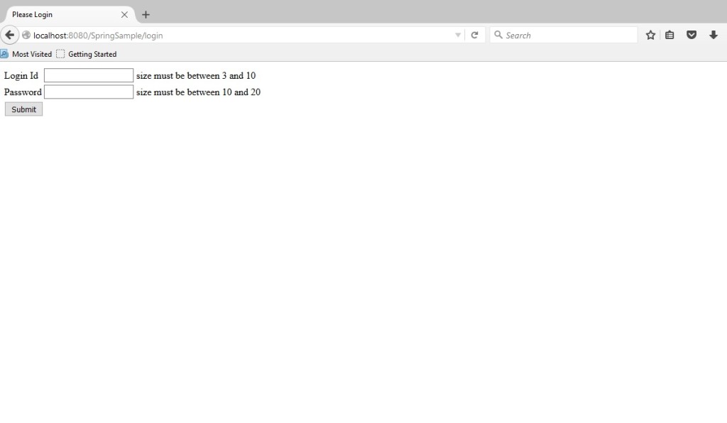 Spring Mvc Validation Example